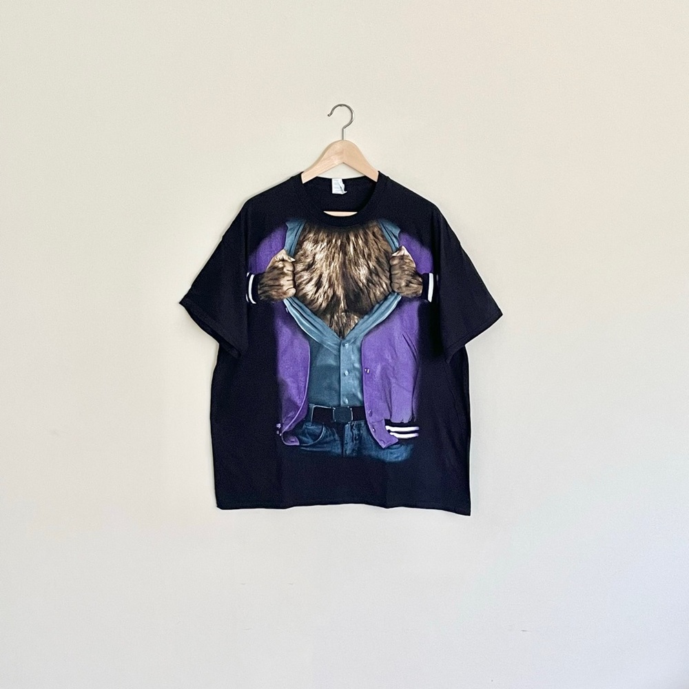 New Teen Wolf Werewolf Chest Graphic Black Costume T … - Gem